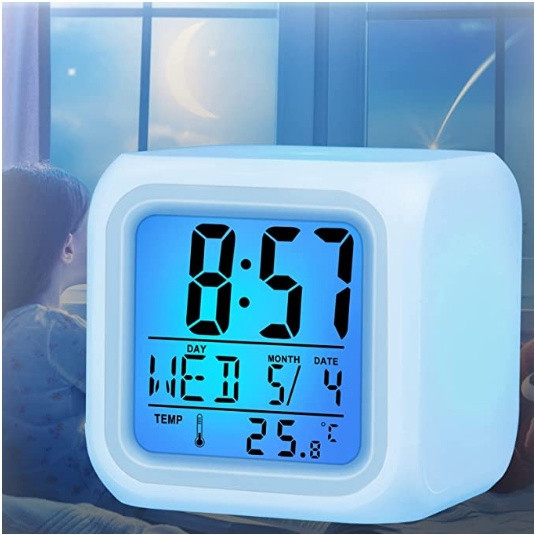 Jual Jam Meja Kubus Weker Moody Clock Kotak Alarm Beker Digital LED Jam ...