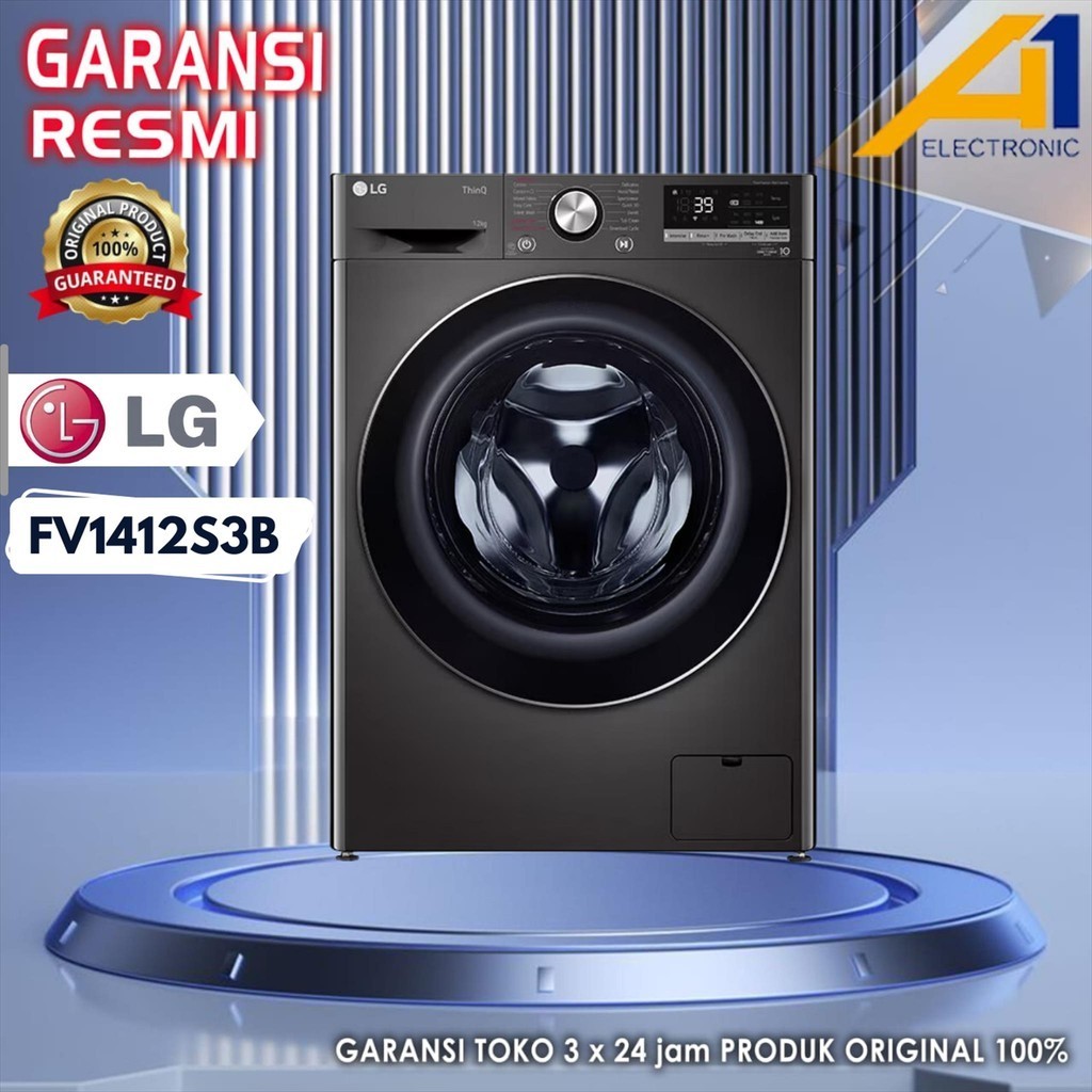 Jual LG Mesin Cuci FV1412S3B Front Loading 12 Kg Inverter Thinq AI ...