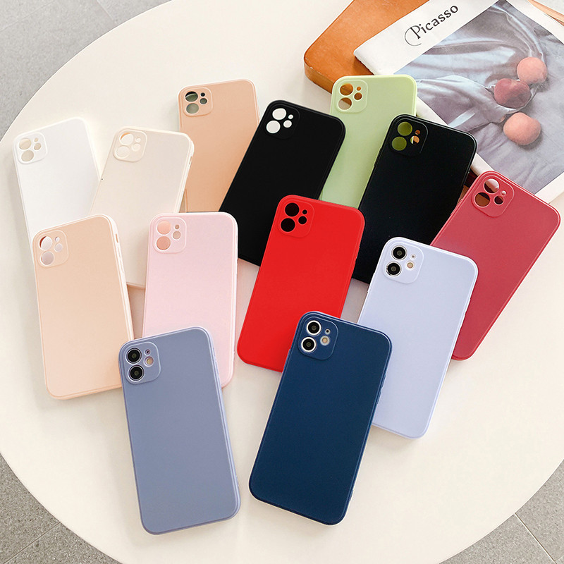 Jual Square Edge Silicone Case for iPhone XS XR XS Max 6 6s 7 8 Plus ...
