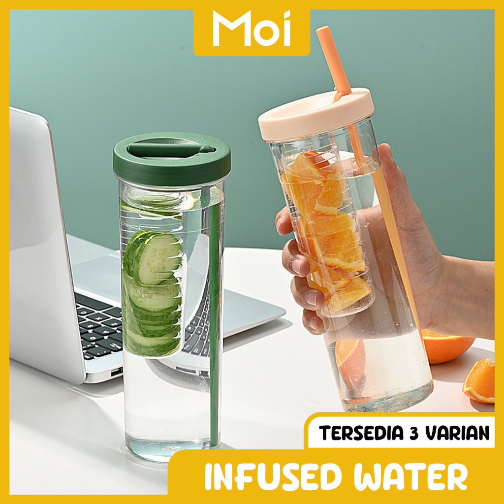 Jual Botol Minum Infused Water 720ml Dengan Sedotan Lipat Tumbler ...