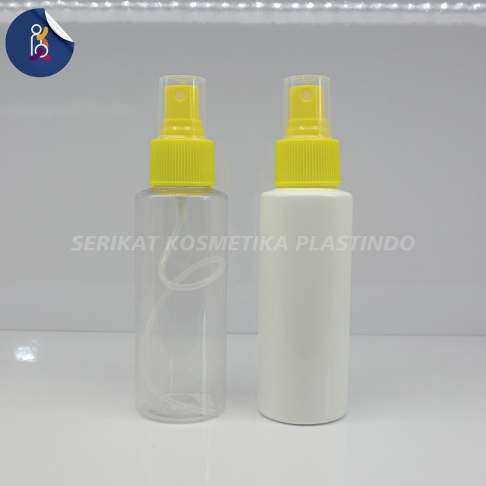 Jual BOTOL RF 100ML PET PLASTIK SPRAY KUNING PLASTIK PUTIH BENING CLEAR SEMPROT 100 ML | Shopee ...