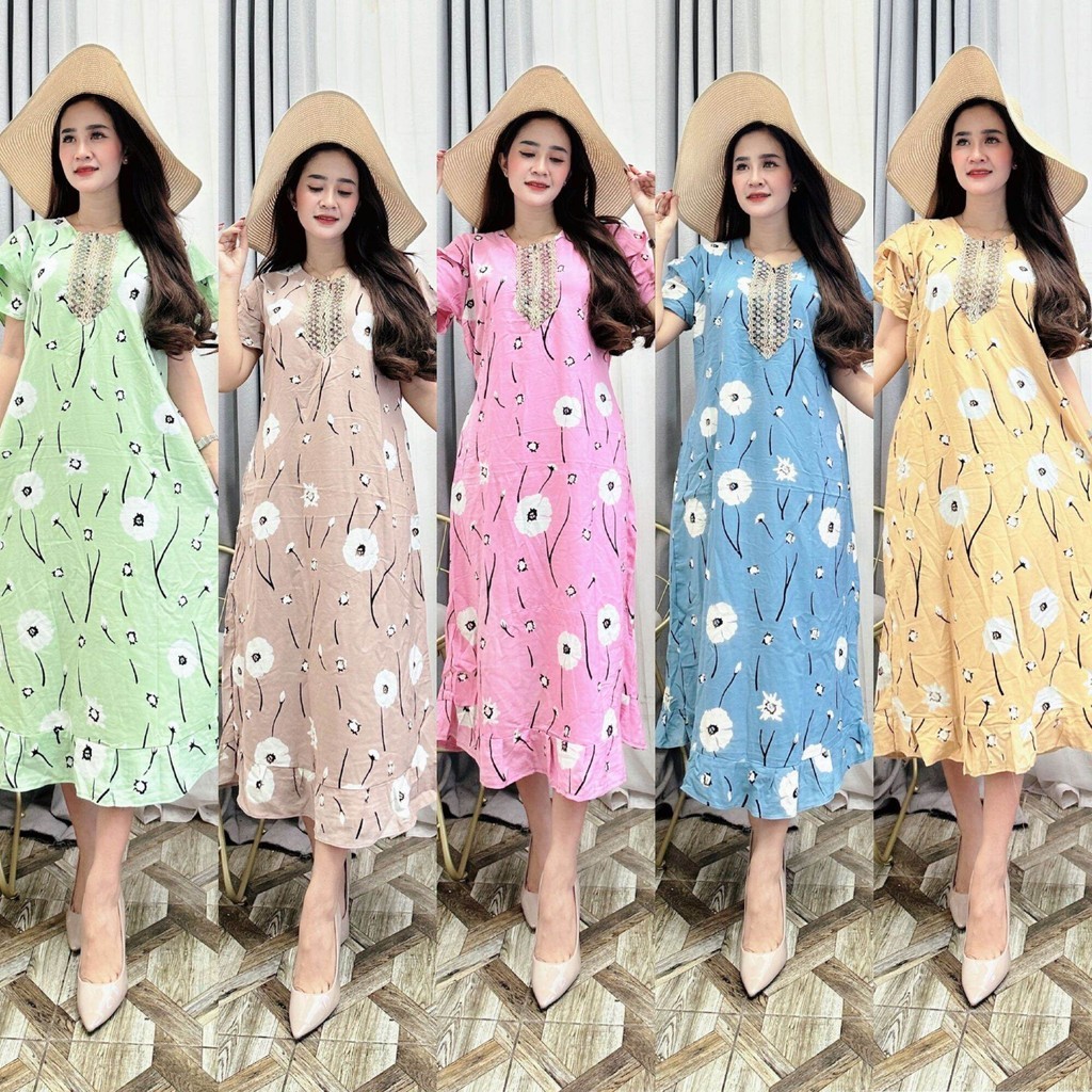 Jual Daster Sakura Soft Renda Home Dress Rayon Kekinian | Shopee Indonesia