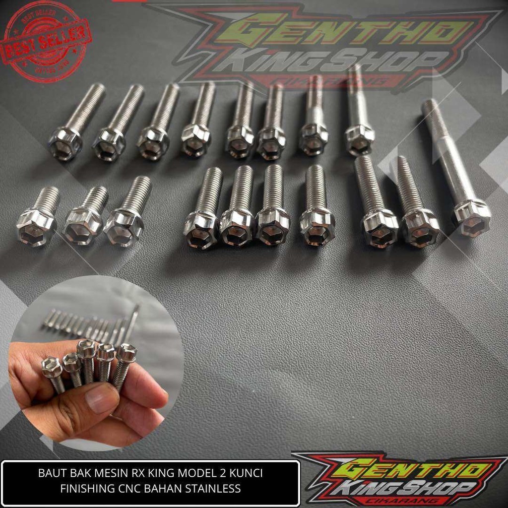 Jual BAUT PROBOLT BAK MESIN RX KING RXKING SET KANAN KIRI MODEL 2 KUNCI CNC STAINLESS ANTI KARAT ...