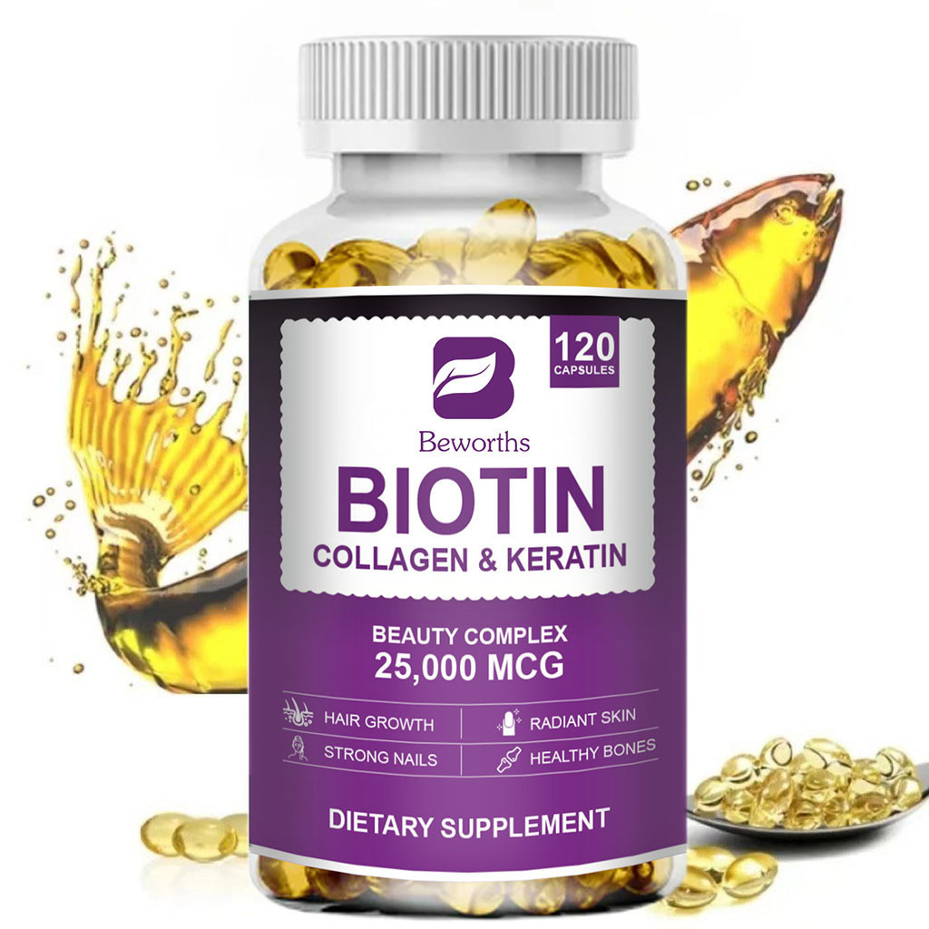 Jual BEWORTHS Biotin Vitamins Capsules with Collagen & Keratin 25000 ...