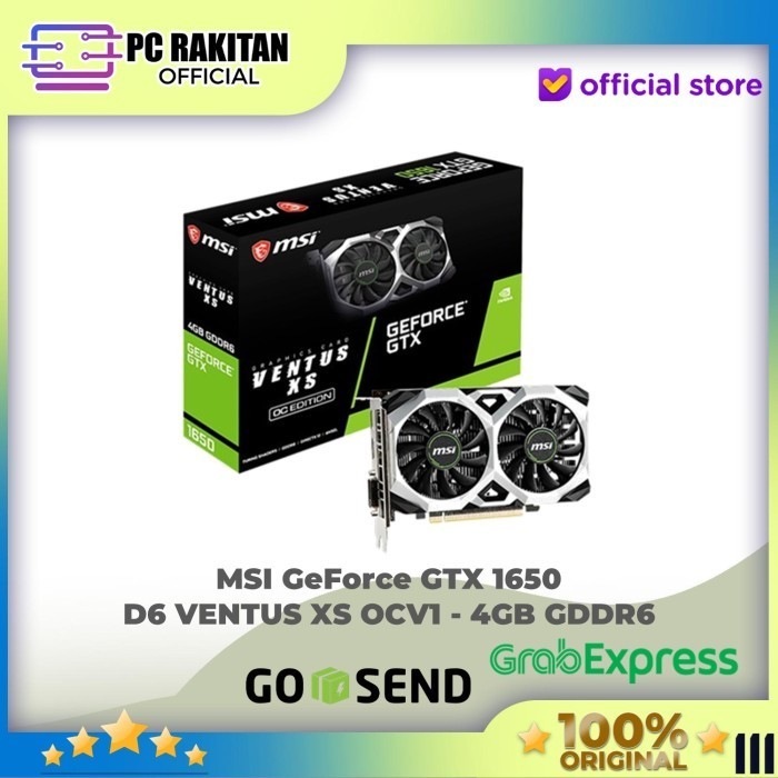 Jual MSI GeForce GTX 1650 D6 VENTUS XS OCV1 - 4GB GDDR6 | Shopee Indonesia