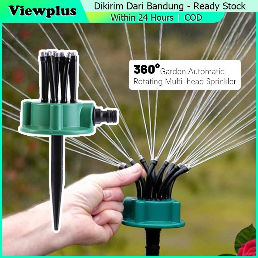 Jual 12 Head Sprinkler Penyiram Tanaman Rumput Otomatis 360° Adjustable ...