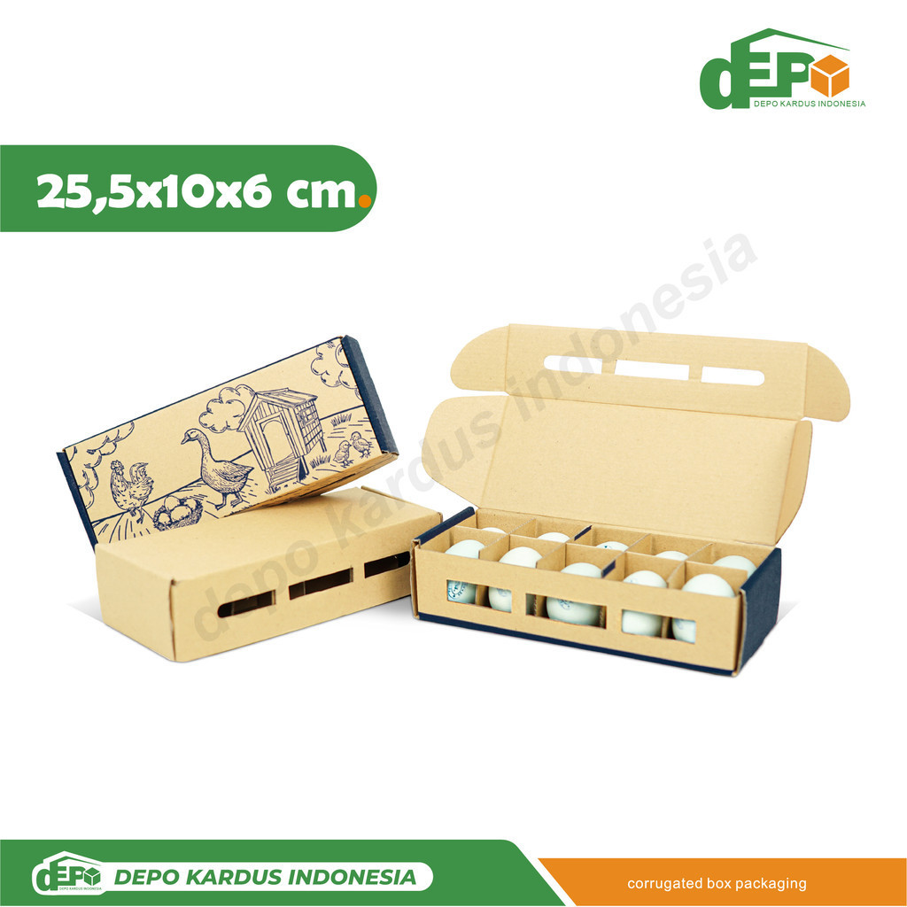 Jual Box Telur ASIN ISI 10 (25x10x6)+Sekat Box/kardus/Telur/Endok/Endog ...