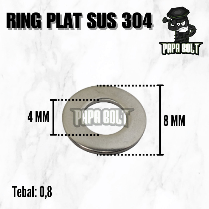 Jual Ring Plat SS304 M4 / WP Stainless Steel 304 / Washer Plate 4mm ...