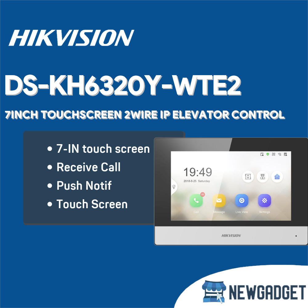 Jual HIKVISION DS-KH6320Y-WTE2 7INCH TOUCHSCREEN 2WIRE IP ELEVATOR ...