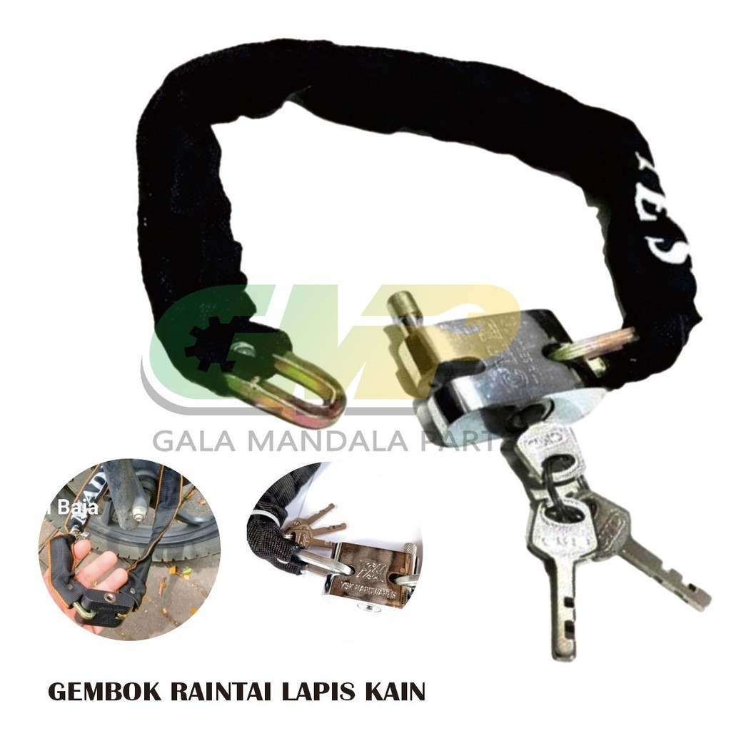 Jual Gembok Rantai Besar Lapis Kain Kunci Pagar Roda Ban Sepeda Motor ...