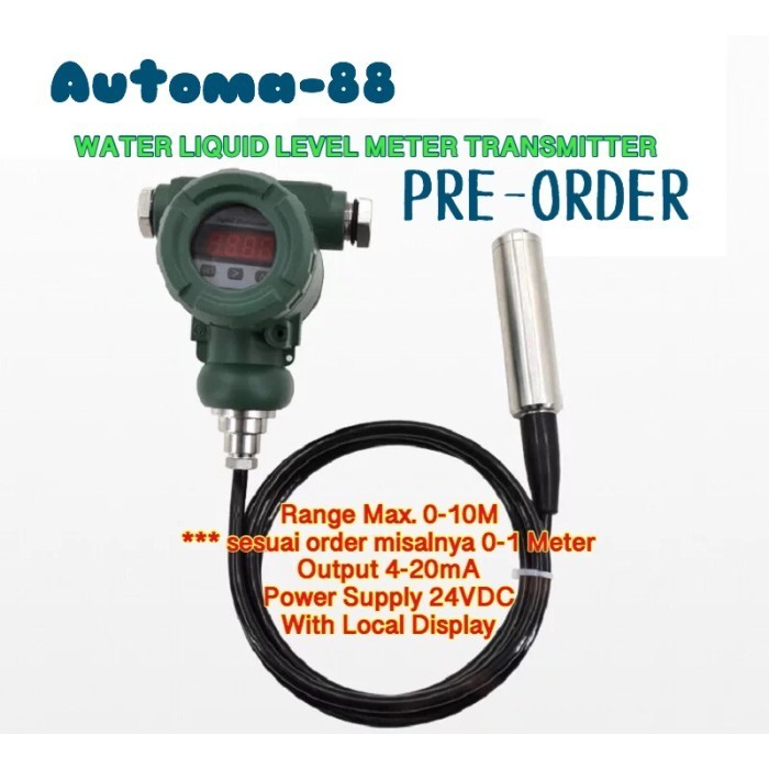 Jual Water Liquid Level Transmitter Output 4-20mA with Local Indicator ...