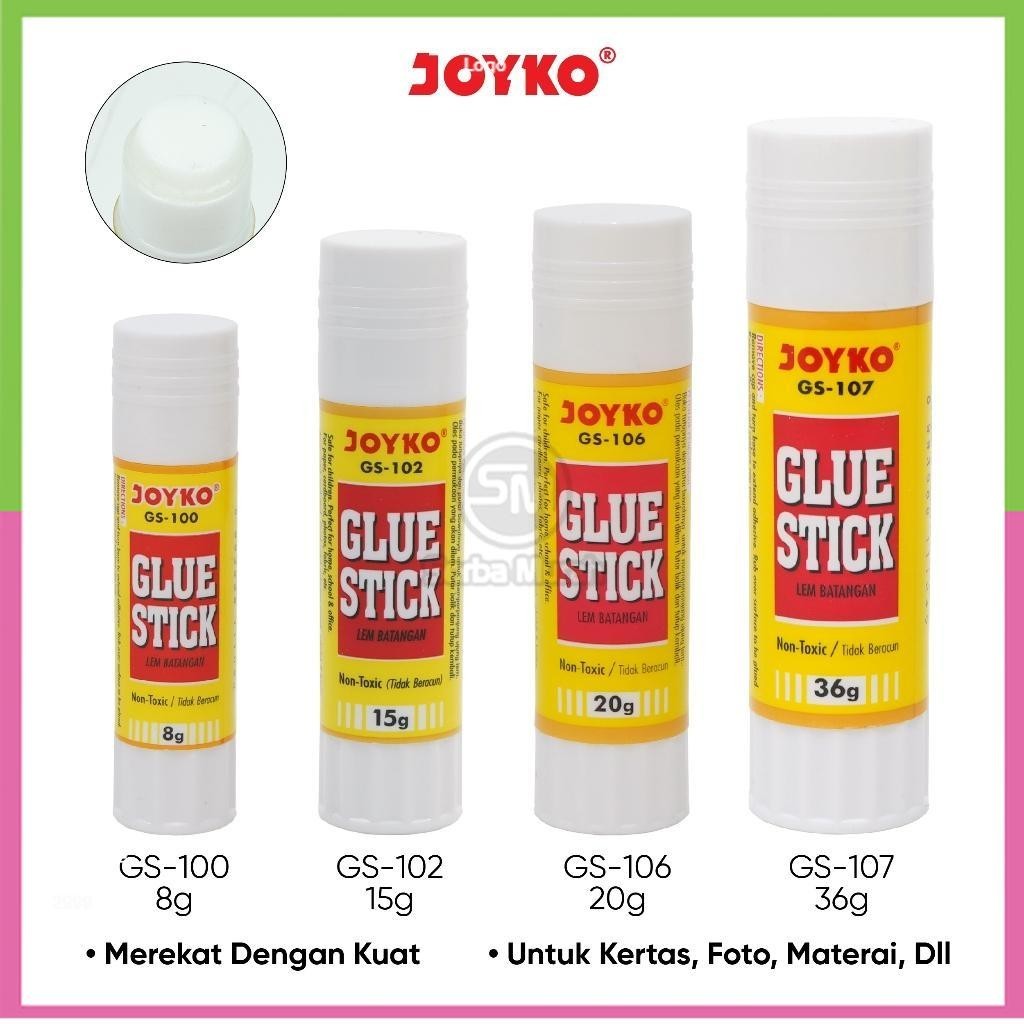 Jual Joyko Glue Stick 8gr 15gr 20gr 36gr / Lem Batang Lem Kertas Joyko ...