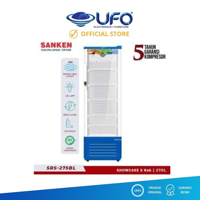 Jual Sanken Showcase 270 Liter SRS275BL | Shopee Indonesia