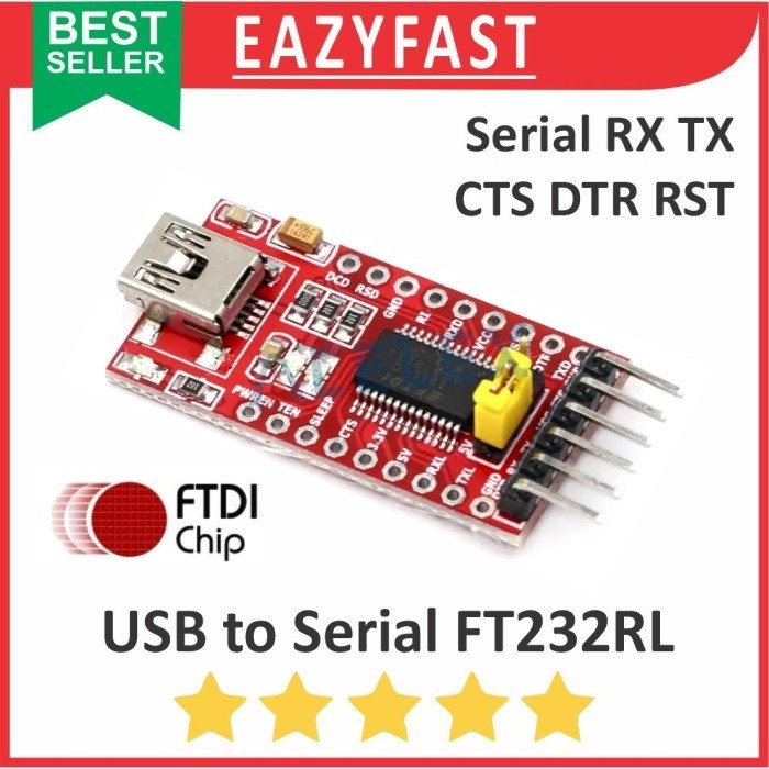Jual Modul USB to Serial TTL Converter FTDI FT232RL FT232 FT 232 RL UART DTR RTS RST CTS RX TX ...