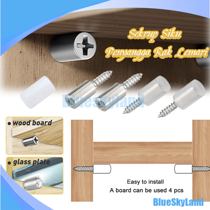 Jual Baut Ambalan Kayu Besi Bulat Sekrup Siku Penyangga Rak Lemari Pen ...