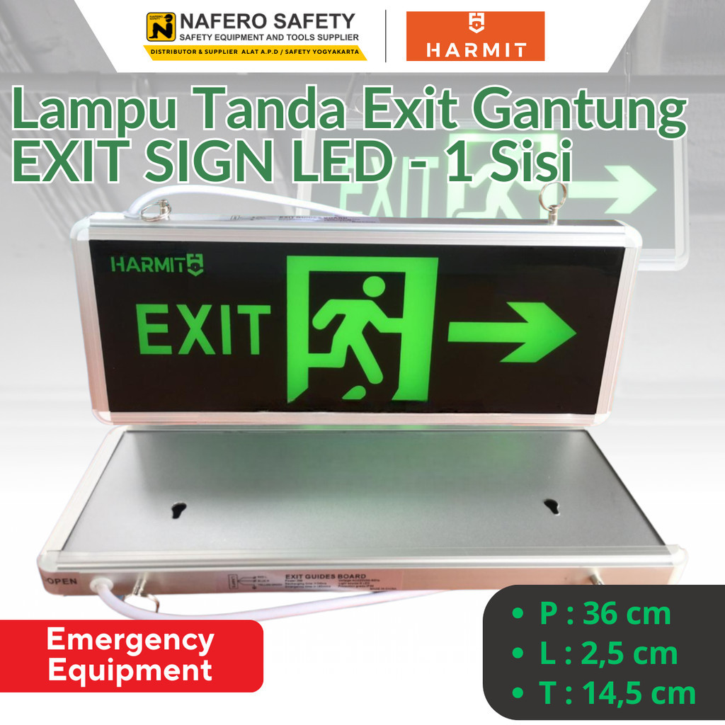 Jual Lampu Emergency EXIT Tanda Darurat EXIT Arah Kanan 1 Sisi Acrilic ...