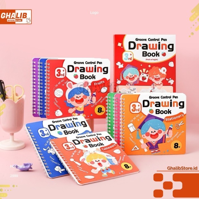 Jual DRAWING BOOK 1 Paket isi 4 BUKU +PULPEN / Buku Mewarnai Anak ...