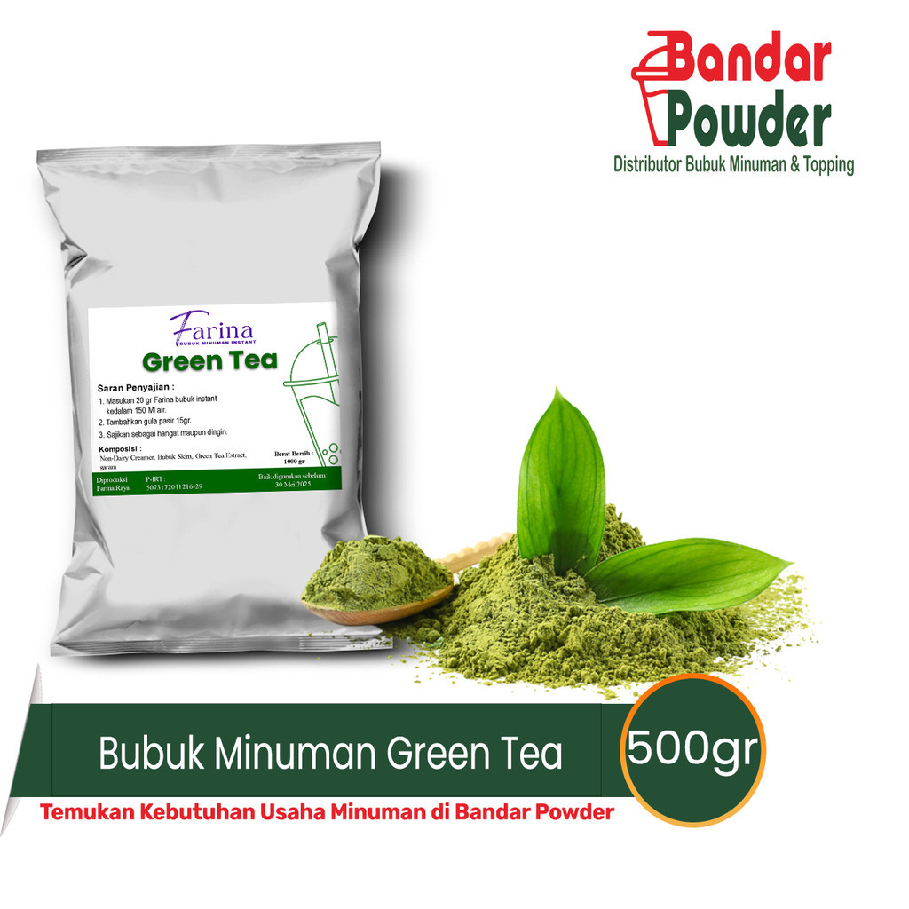 Jual Bubuk Minuman Green Tea 500gr - Farina Serbuk Minuman - Bandar ...