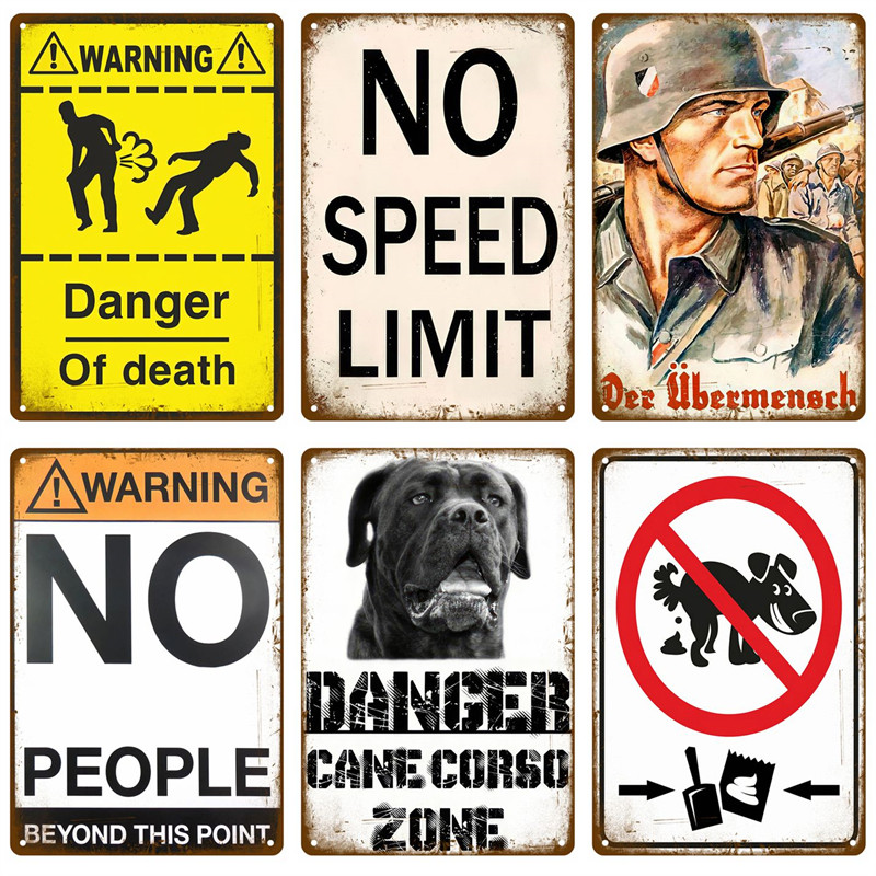 Jual Warning Tin Sign Caution Metal Sign Plaques Kids And Pets At Play ...