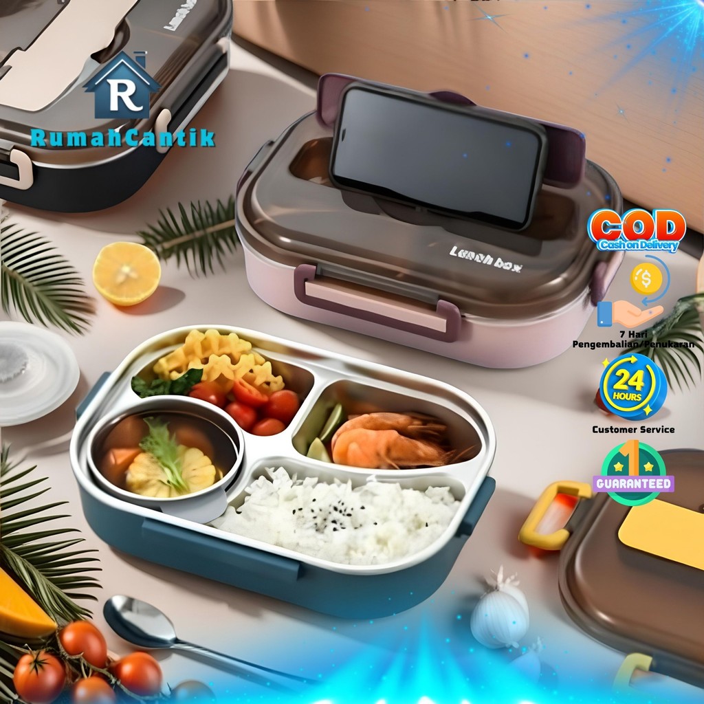 Jual RumahCantik - Lunch Box 304 stainless steel Baja tahan karat food ...