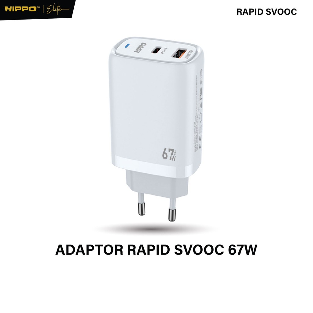 Jual Hippo Elite Rapid Svooc 67W Adaptor Oppo Realme Super Vooc 2Port ...