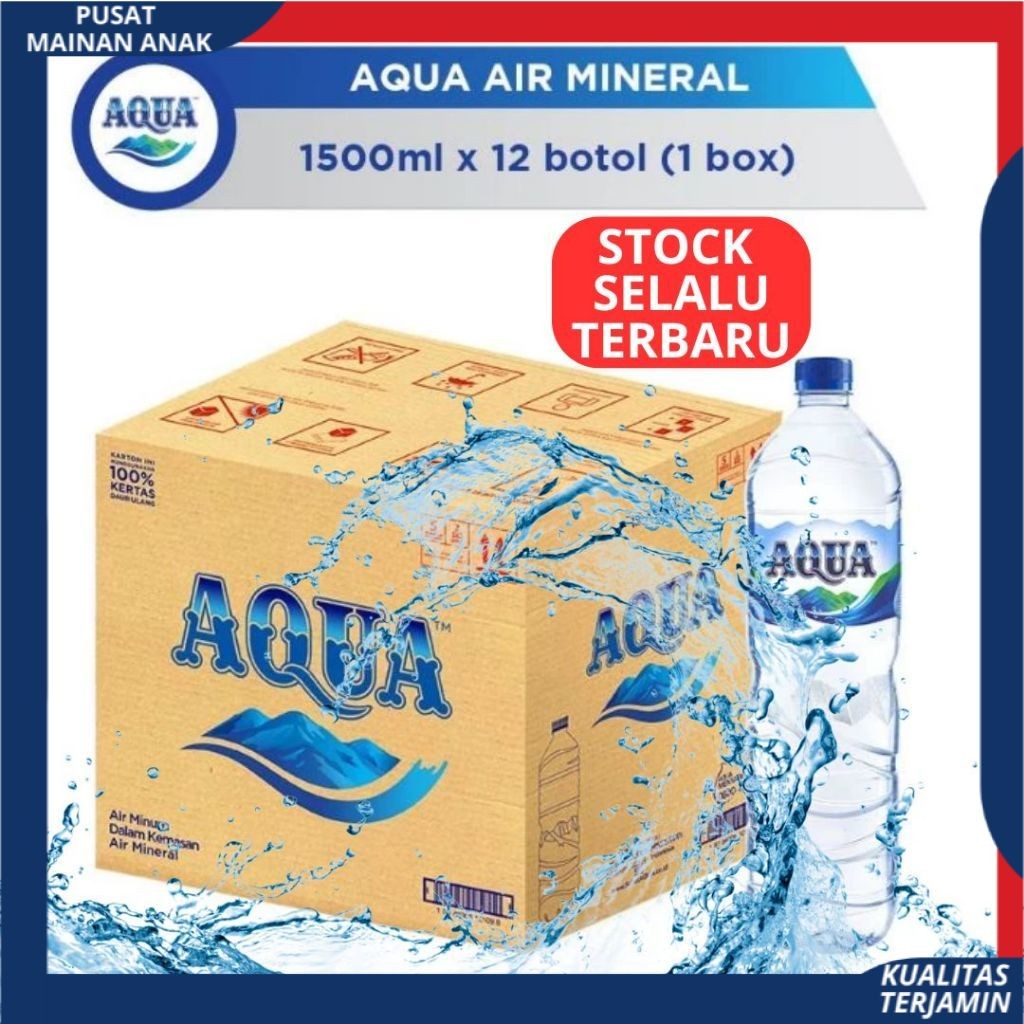 Jual PMA Air Minerale AQUA Botol 1500ML 1,5Liter / Isi 12 Botol Per DUS PER KARTON | Shopee ...