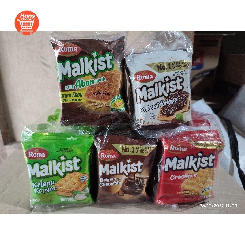 Jual Hans Roma Malkist isi 10 pcs Biskuit Renyah dengan Taburan Gula ...