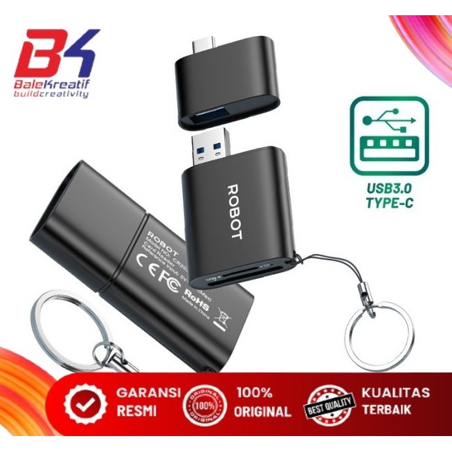 Jual Card Reader ROBOT CR203 USB 3.0 SD TF Black | Shopee Indonesia