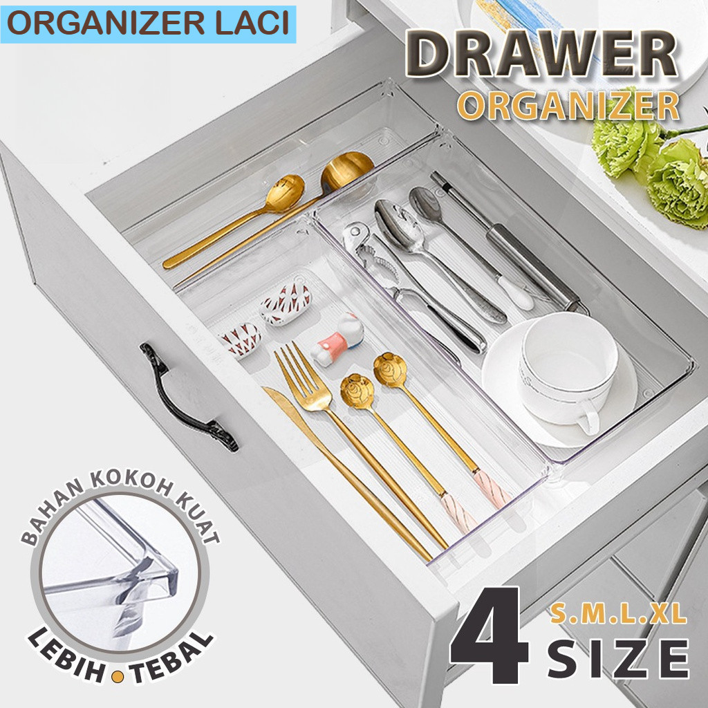 Jual OLV Organizer Laci Sendok Garpu Sumpit / Laci Dapur Bening Acrylic ...