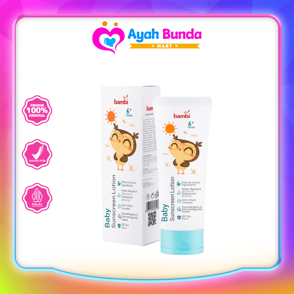 Jual Bambi Baby Sunscreen Lotion 100ml | Lotion Sunscreen Bayi Anak ...