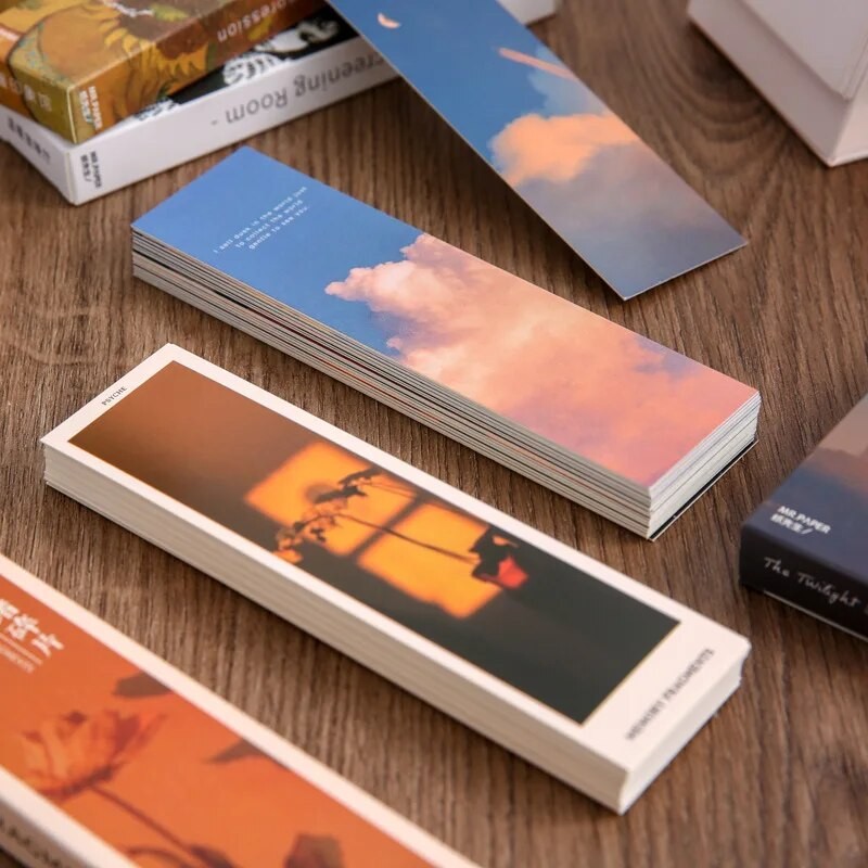 Jual 4 Style 30pcs/box Ins Landscape Character Bookmark Creative ...