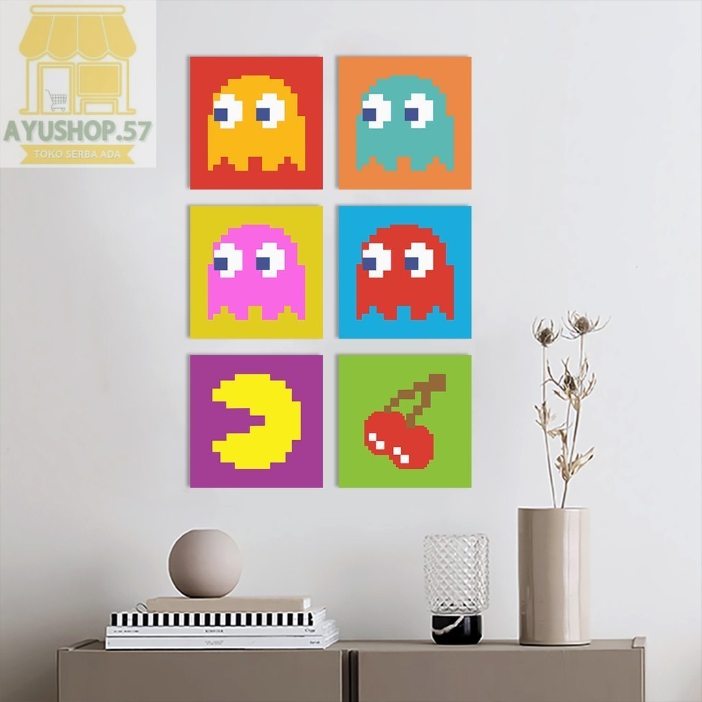 Jual Poster Dinding Desain Game Pacman Pop Art Retro Wall Decor Hiasan ...