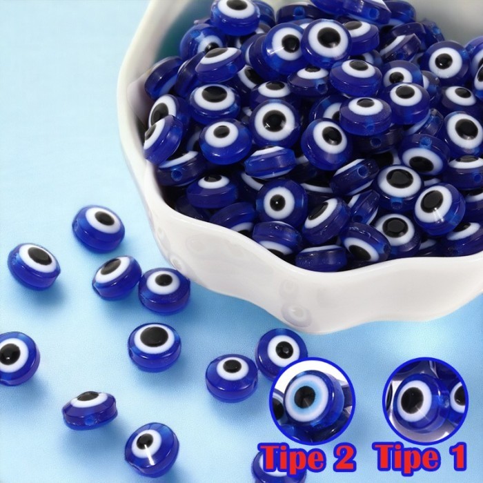 Jual Manik Spacer Gelang Devil Eye Biru Tipe 1 | Gepeng | Kode : MS-01 ...