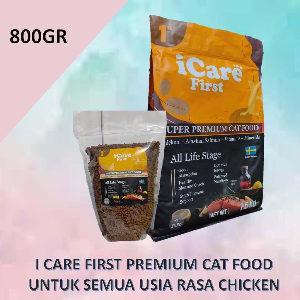 Jual ALL LIFE STAGES - Pakan Kucing i Care icare untuk semua usia 800gr ...
