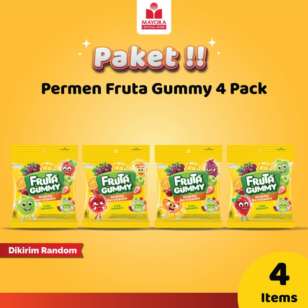 Jual Permen Fruta Gummy 4 Pack | Shopee Indonesia