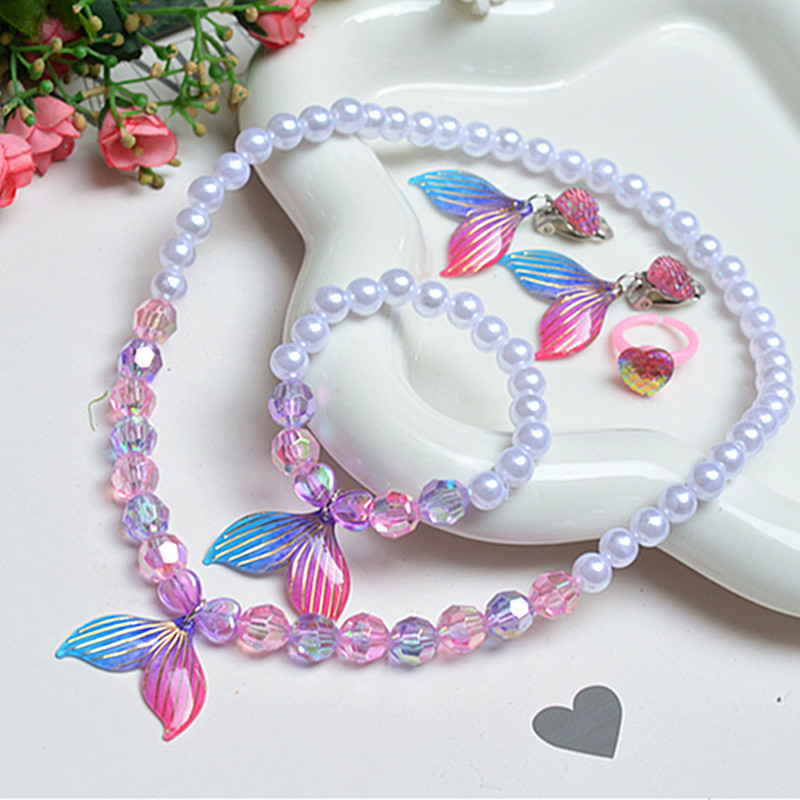 Jual Anak-anak Perhiasan Set Gelang Mutiara Kalung Cincin Anting Lucu ...