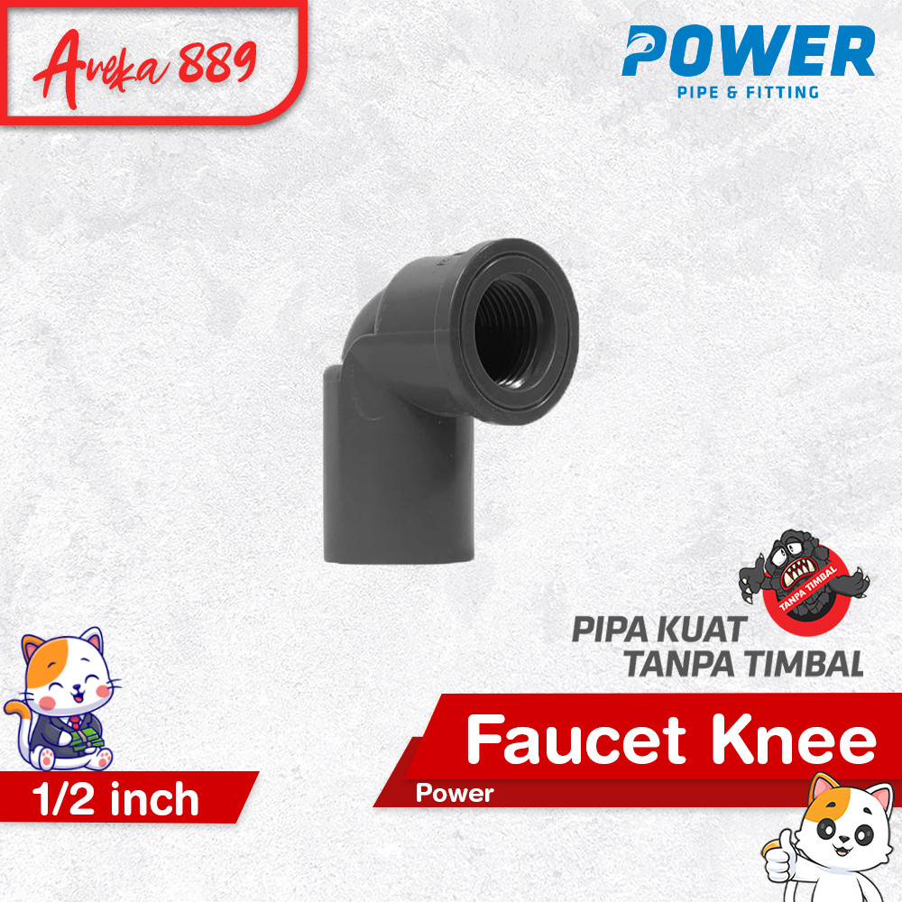 Jual KDD AW 1/2" FITTING PVC POWER | KNEE / KNIE DRAT DALAM | FAUCET ...