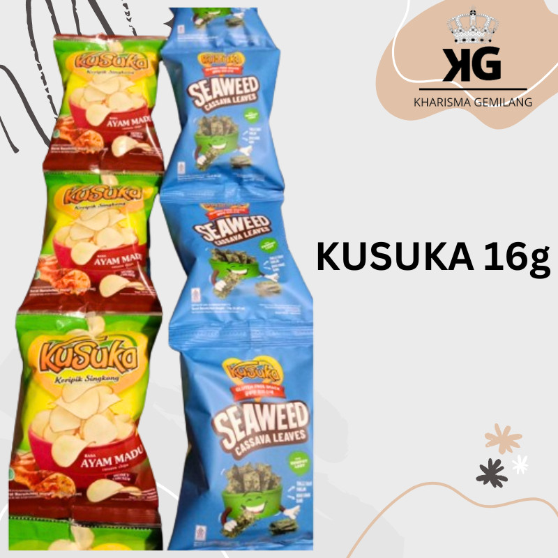 Jual KG - KUSUKA 14G (RUMPUT LAUT) Kusuka Keripik singkong ayam madu cassava leaves seaweed ...