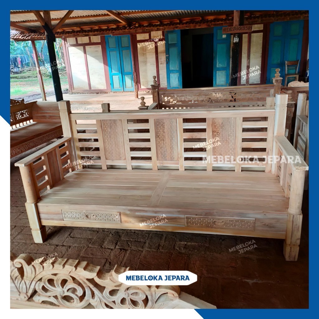 Jual Kursi bangku risban ukkiran kayu jati jepara hanzi | Shopee Indonesia