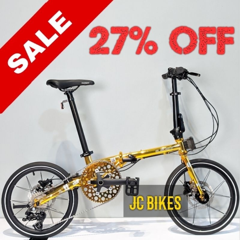 Jual Sepeda Lipat Element Troy X10 Speed UV Gold & Black Diamond Chrome ...