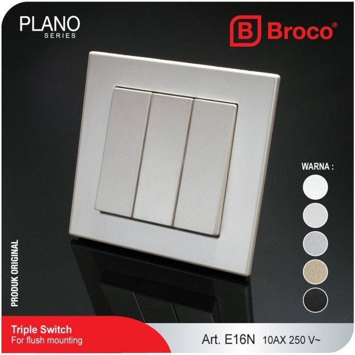 Jual Broco Plano E16N Saklar Triple Switch | Shopee Indonesia