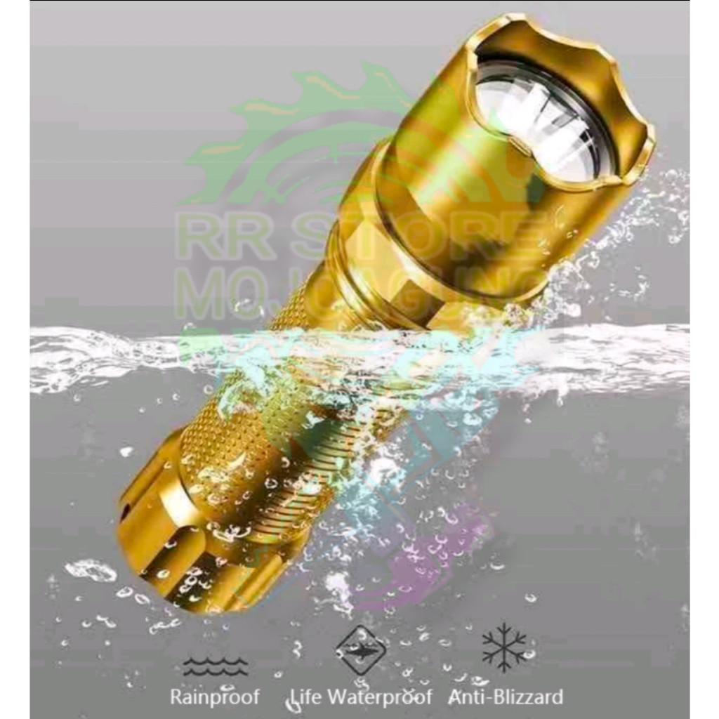 Jual Senter Mini Led Super Terang Flashlight Emas | Shopee Indonesia