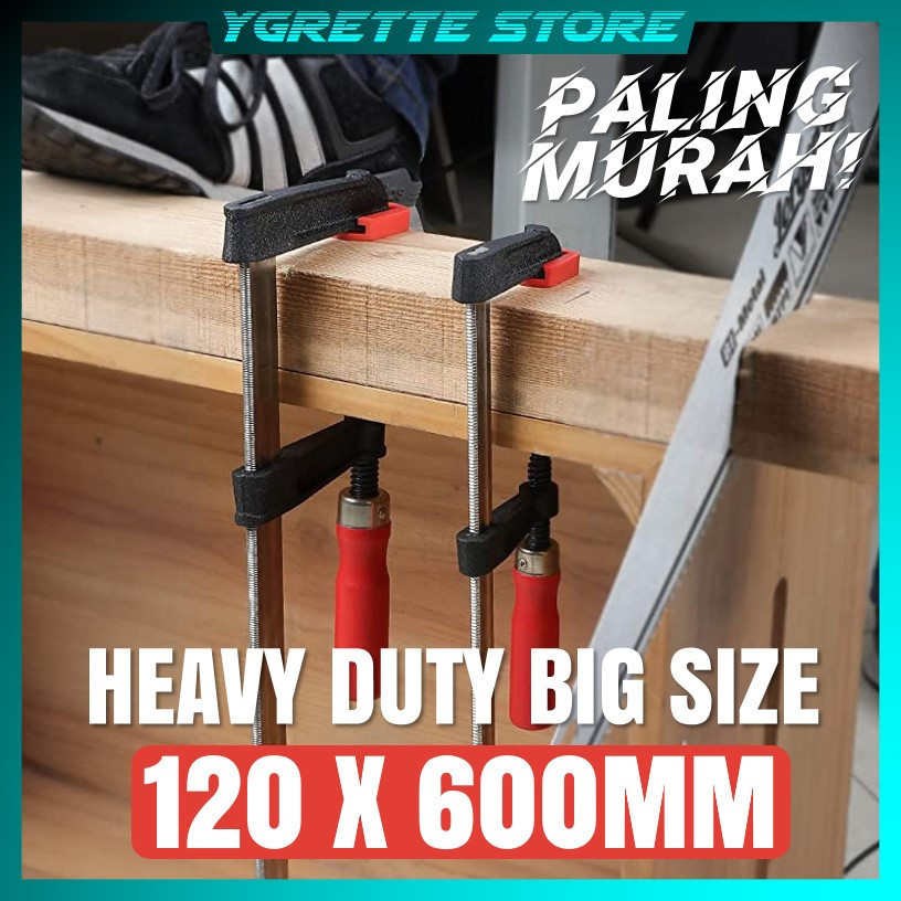 Jual YGRETTE - CLAMP F 120 X 600MM KLEM F 60CM UKURAN BESAR HEAVY DUTY ...
