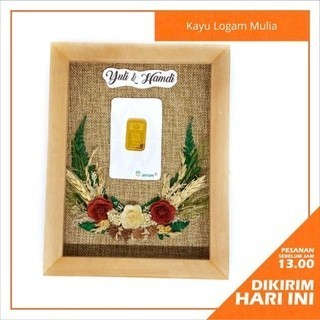 Jual PR Frame Kayu Tempat Mahar Uang atau Logam Mulia Seserahan Pernikahan | Shopee Indonesia