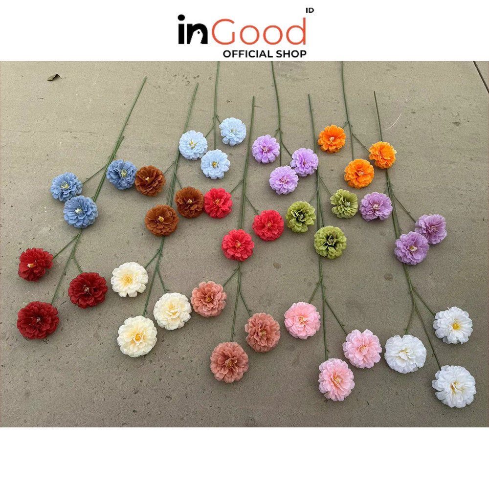 Jual IN GOOD - C07 SHARON 65cm Artificial Bunga Mawar 3 Cabang 3 Kuntum ...