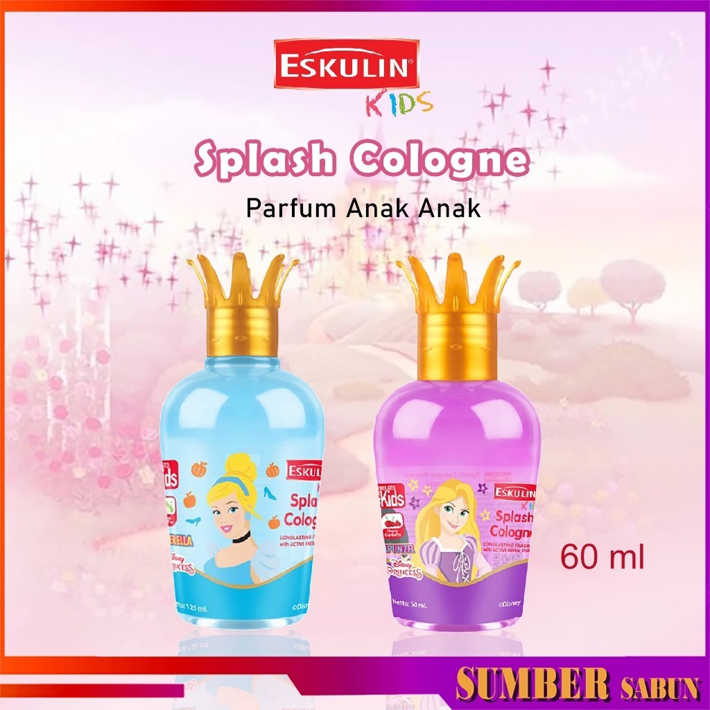 Jual Eskulin Kids Splash Cologne Cinderella Rapunzel 60ml Wewangian ...