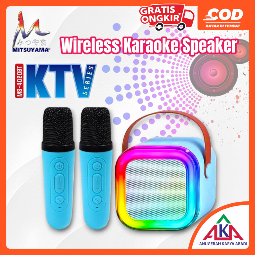 Jual MITSUYAMA Speaker Karaoke 2 Mic MS-4020BT KTV Series Wireless Portable | Shopee Indonesia