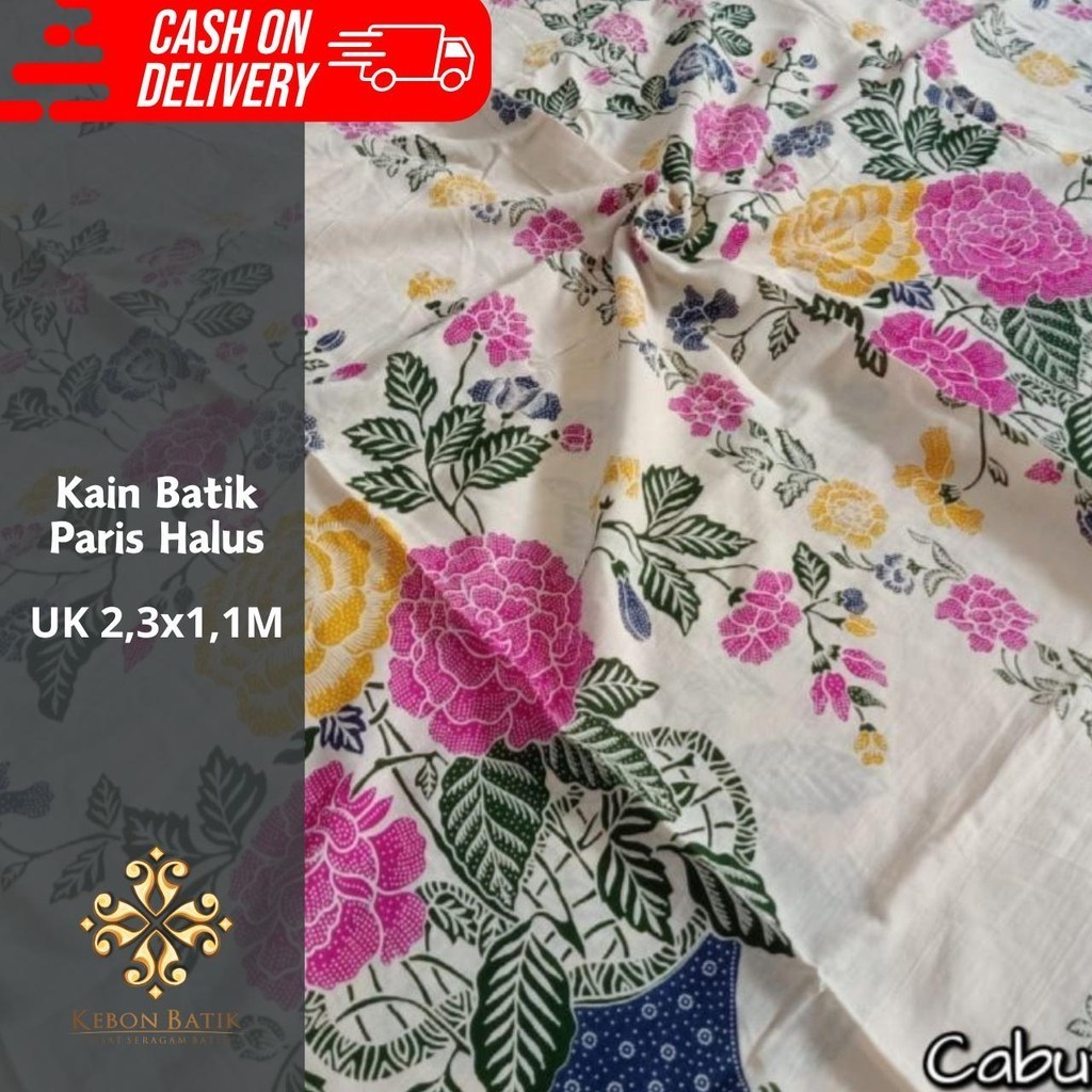 Jual Kain Batik Encim Handprint Bahan Paris Motif Bunga untuk Bahan Rok ...