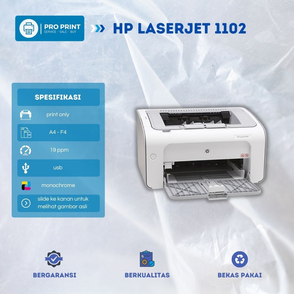 Jual Printer Hp Laserjet P1102 Hitam putih - A4 F4 | Shopee Indonesia