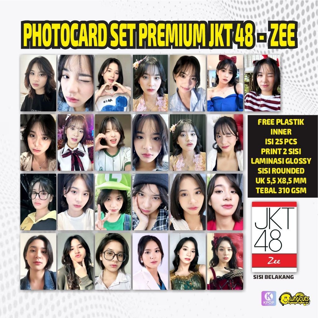 Jual Zee Freya Adel PC Photocard Isi 25Pcs JKT48 Oshi Shani Marsha Christy Gracia Print Laminasi ...
